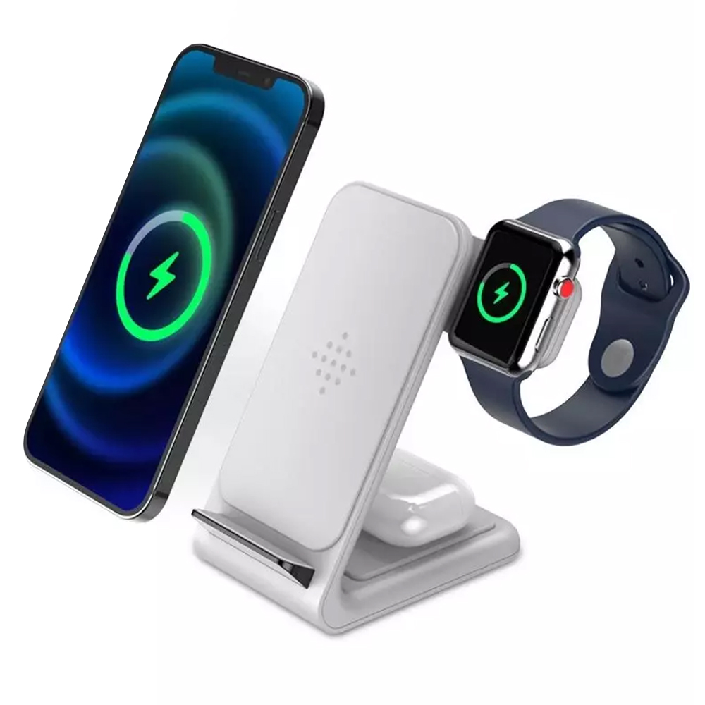 Ładowarka indukcyjna QI 15W 3w1 Wireless Charger do telefonu słuchawek ...
