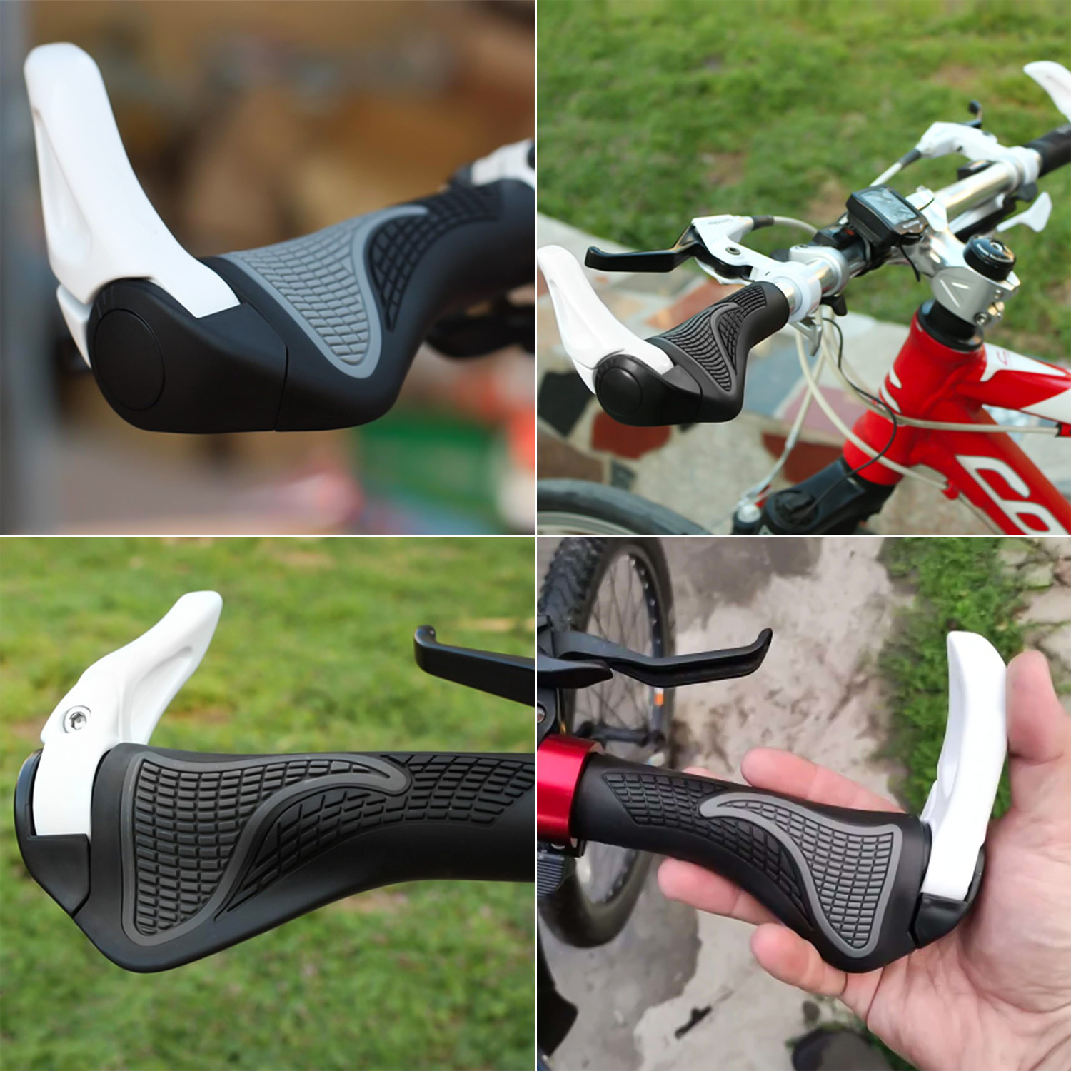 Chwyty gripy rowerowe rączki rogi do kierownicy roweru ergonomiczne ...