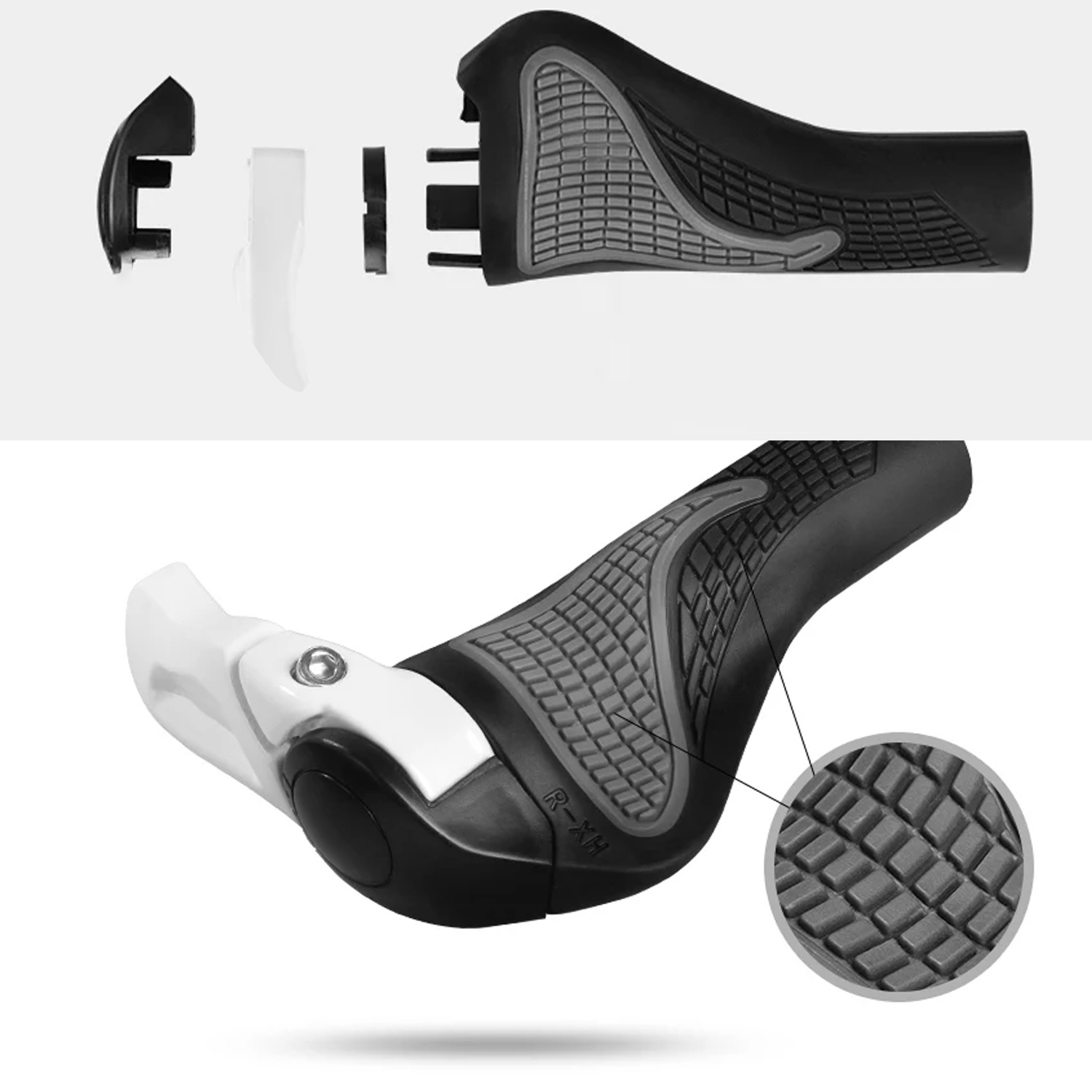 Chwyty gripy rowerowe rączki rogi do kierownicy roweru ergonomiczne ...