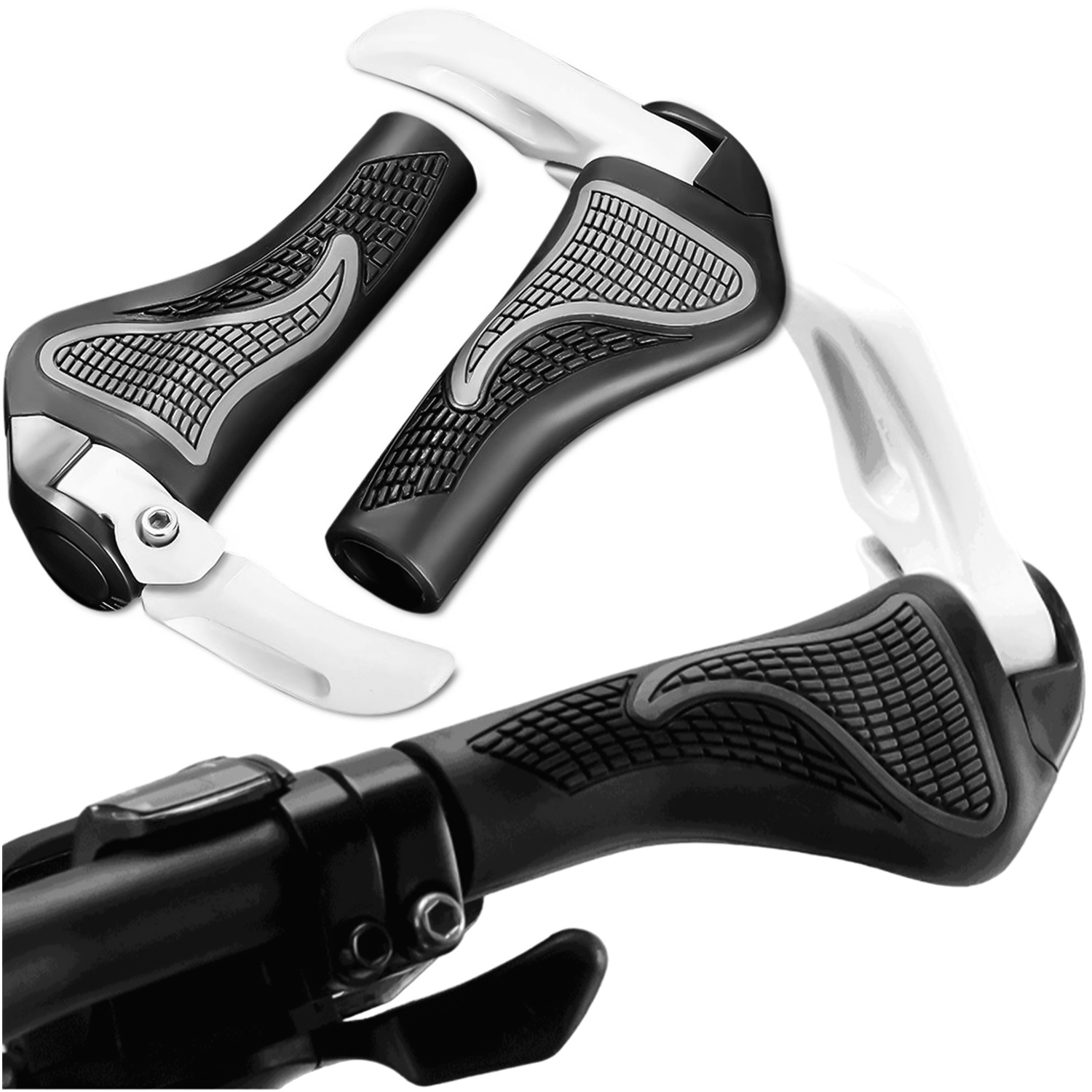 Chwyty gripy rowerowe rączki rogi do kierownicy roweru ergonomiczne ...