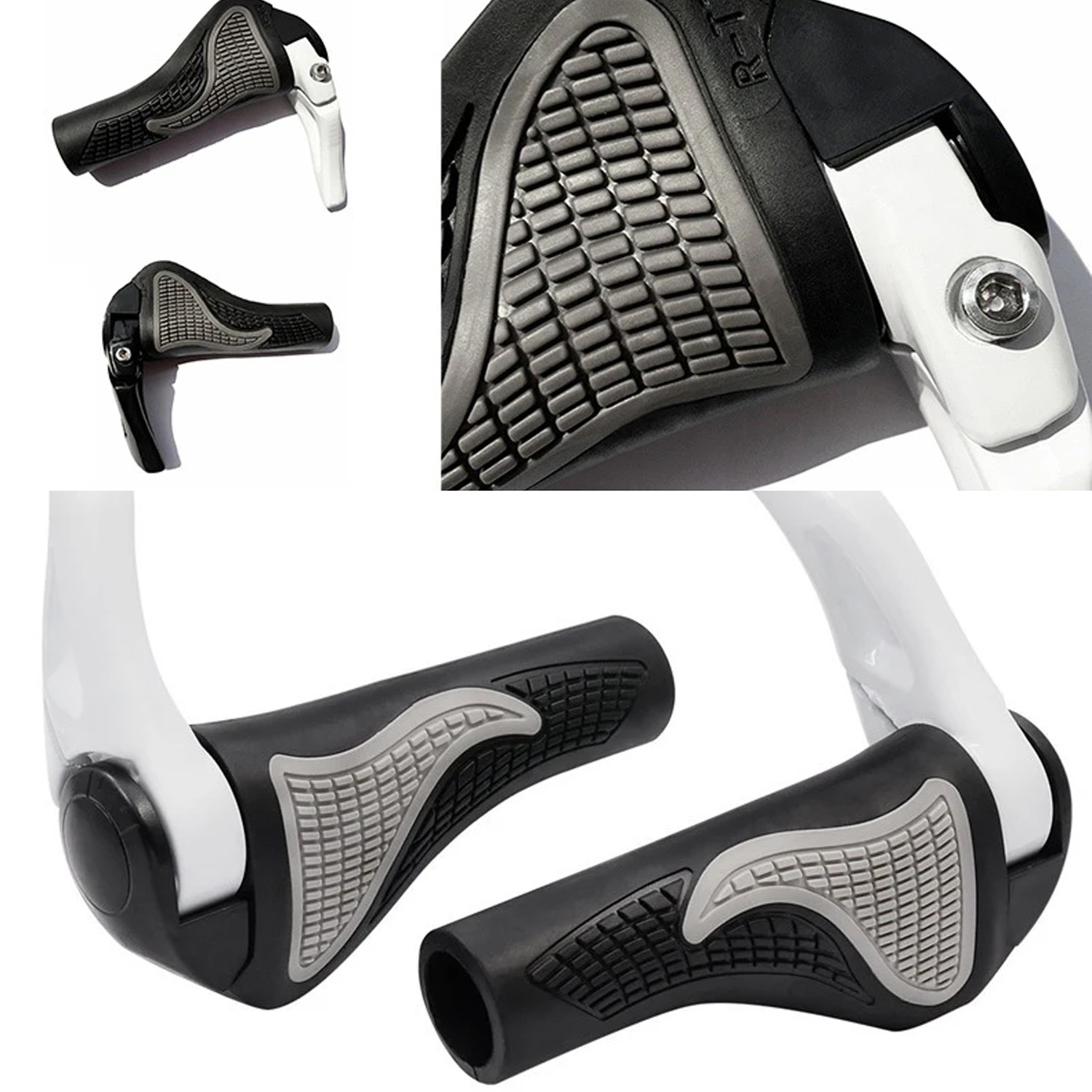 Chwyty gripy rowerowe rączki rogi do kierownicy roweru ergonomiczne ...